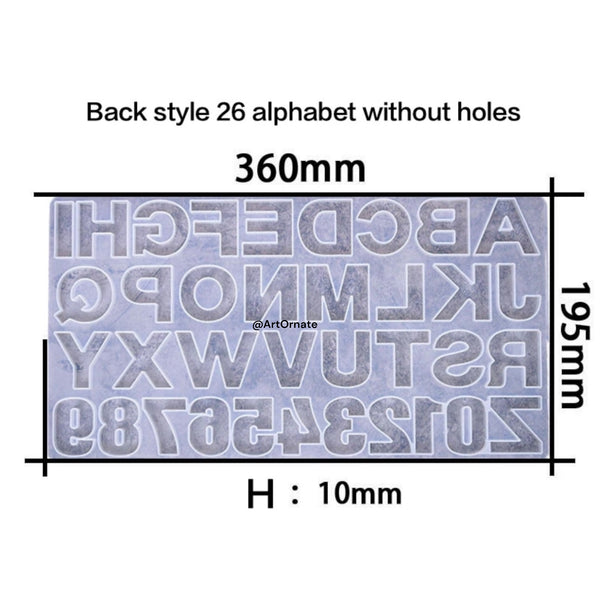 Back Pouring Alphabet Silicone Mould without holes – ArtOrnate