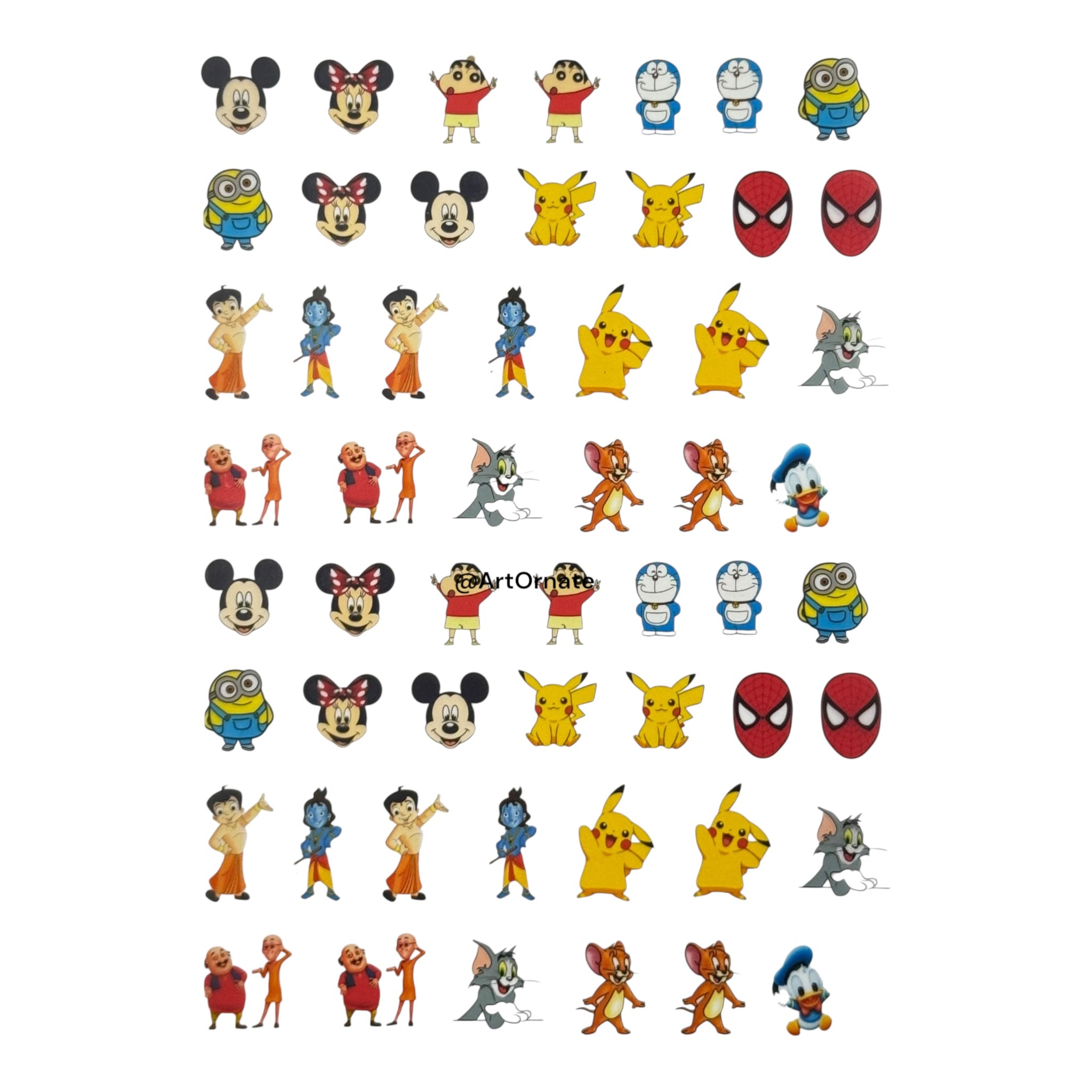 Cartoon Character Colour Insert Sheet (CIS16) – ArtOrnate