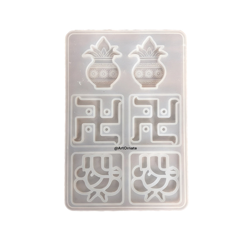 Ganesh and Swastik Silicone Mould – ArtOrnate
