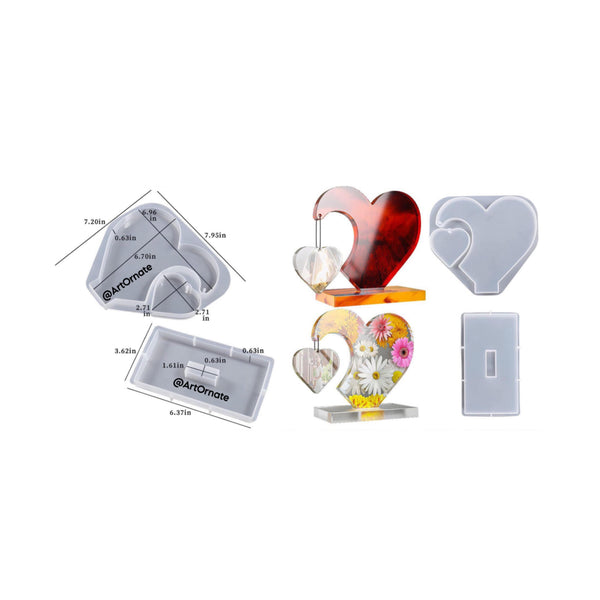 Heart Frame with Stand Silicone Mould – ArtOrnate - Resin Art and ...